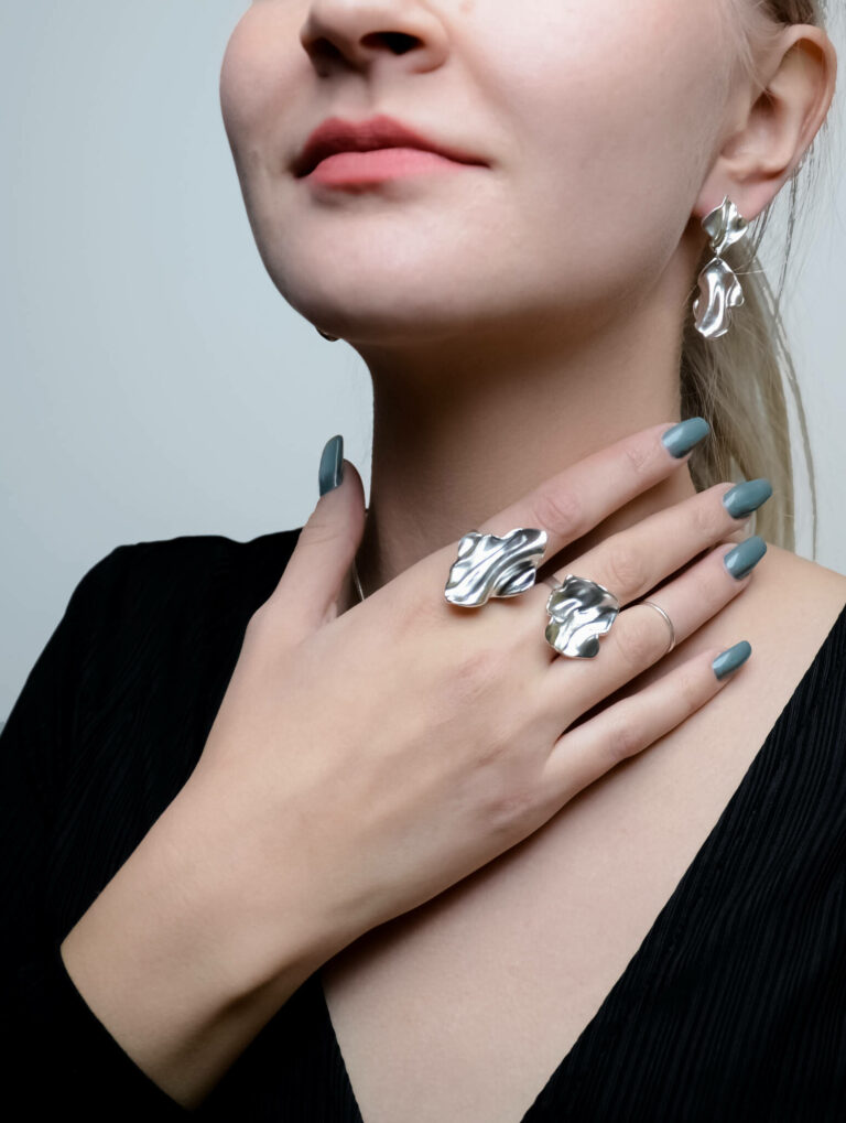 Illuusio-korvakorut, 2-osaiset (hopea) • Jules & Beryl